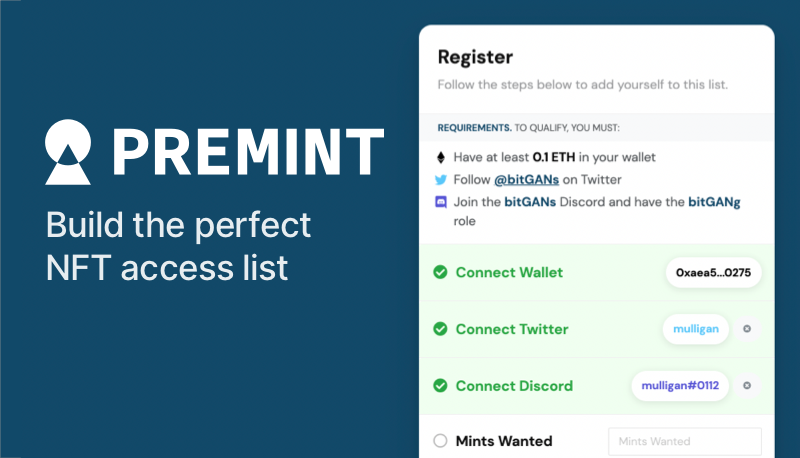 PREMINT | NFT access lists, simplified.